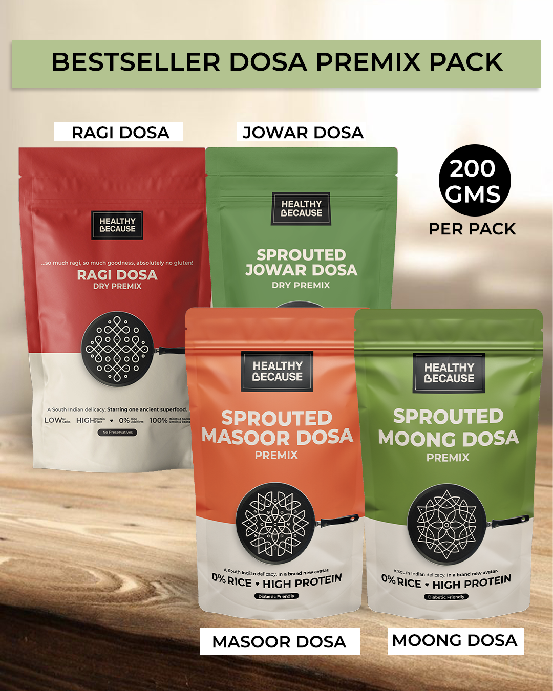 Bestseller Dosa Premix Pack – Healthy Because